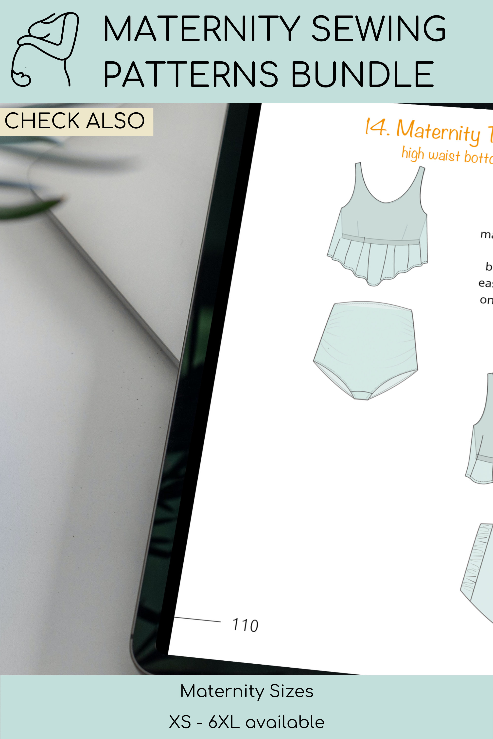 Maternity Bodysuit Sewing Pattern • Knitted Pregnancy Catsuit (PDF ...