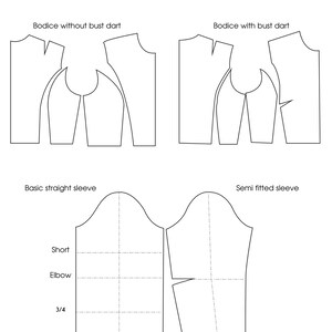 PDF Princess Seam Bodice Sewing Pattern Block/sloper | Armhole Princess ...