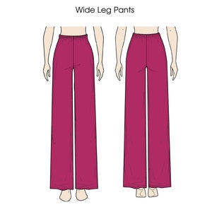 Wide Leg Pants/trousers Pdf Sewing Patterns Block for Women Sizes XXS ...