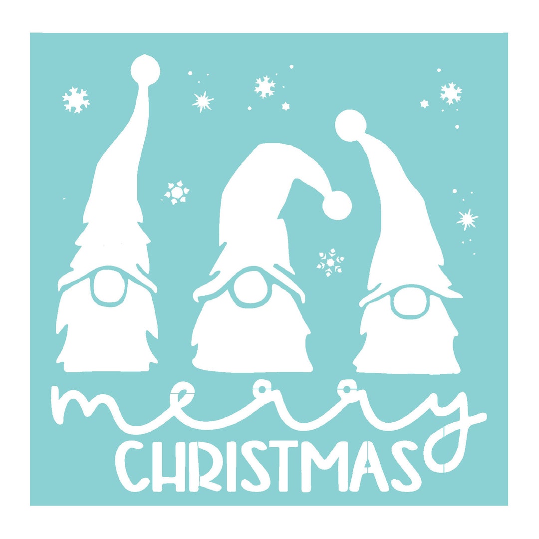 Gnome Christmas Silk Screen Stencils Reusable Merry Christmas - Etsy