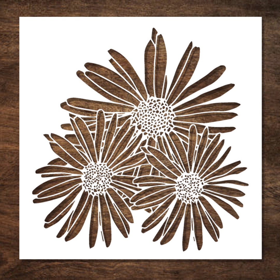 DAISY Stencil, DIY Flower Stencil, Reusable Floral Stencils for Crafts ...