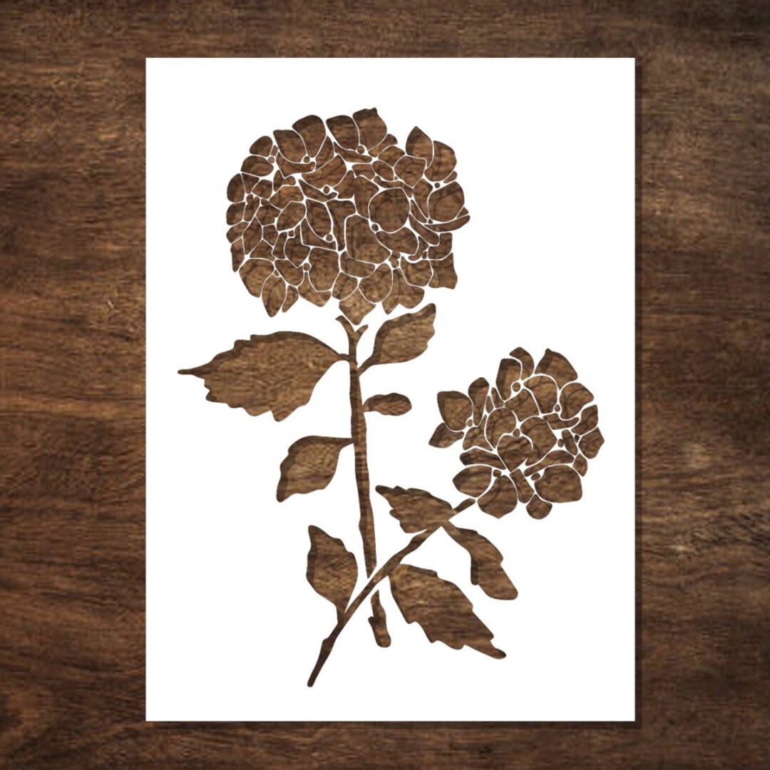 Hydrangea Stencil, DIY Flower Stencil, Reusable Floral Stencils for ...