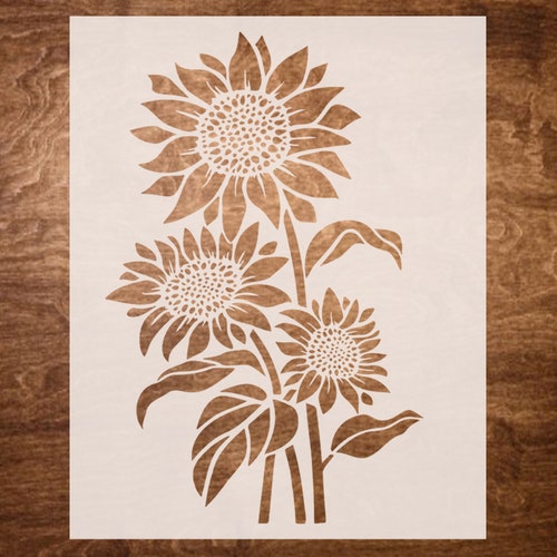 LARGE SUNFLOWERS Stencil Flower Stencil Farmhouse Stencil - Etsy Canada