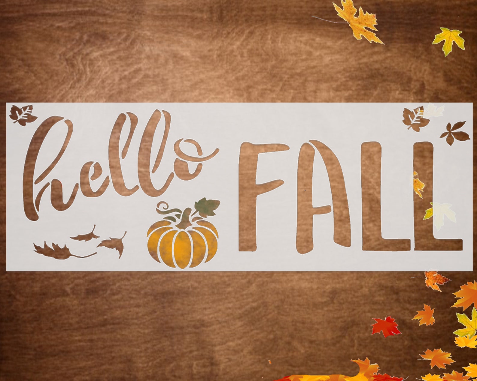 HELLO FALL Stencil diy Home Fall Decor Craft | Etsy