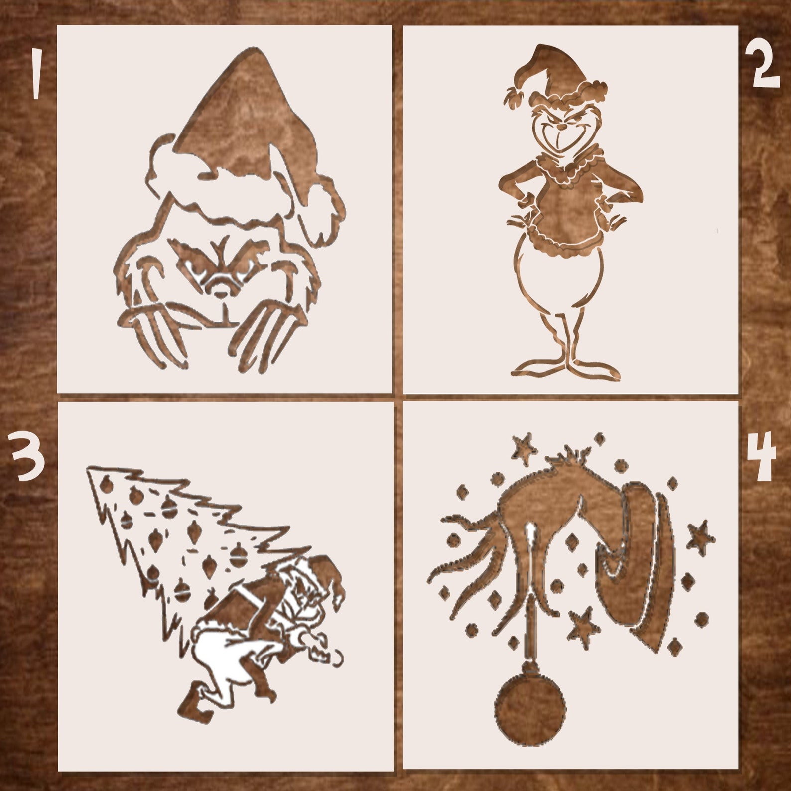 Any 2 Christmas Holiday Stencils - Grinch Stencil - Christmas Decor ...