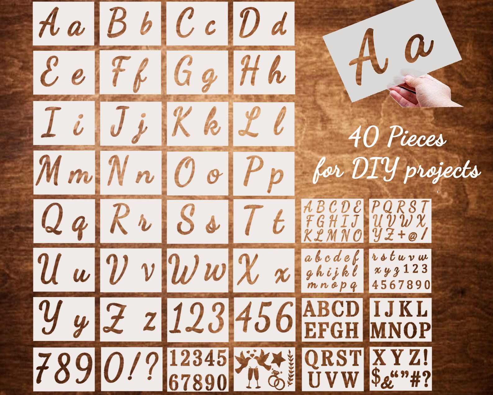 Alphabet Letter Stencils Letter Stencils Reusable Alphabet - Etsy