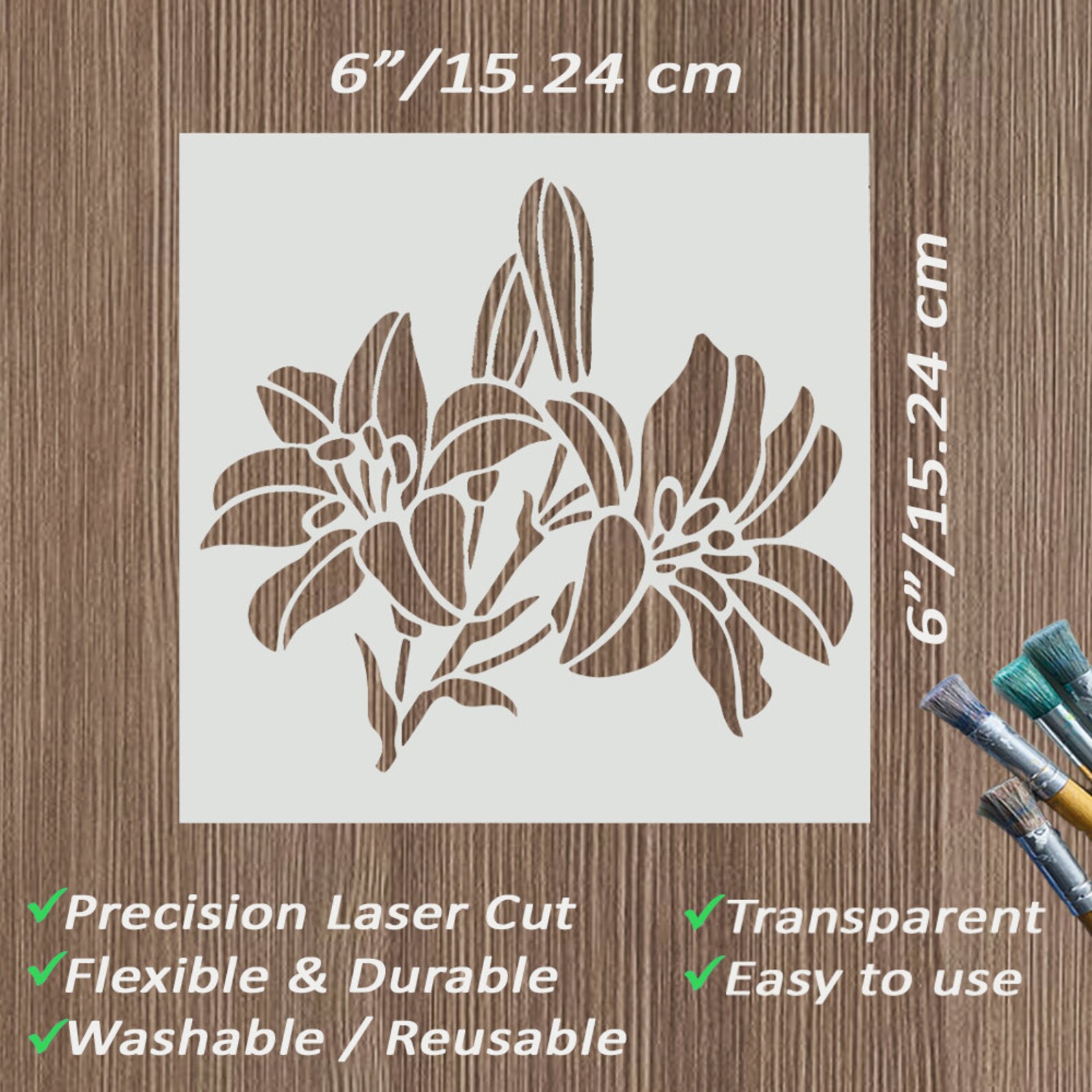 LILY FLOWER Stencil 6x6 Flower Stencils - Etsy Canada