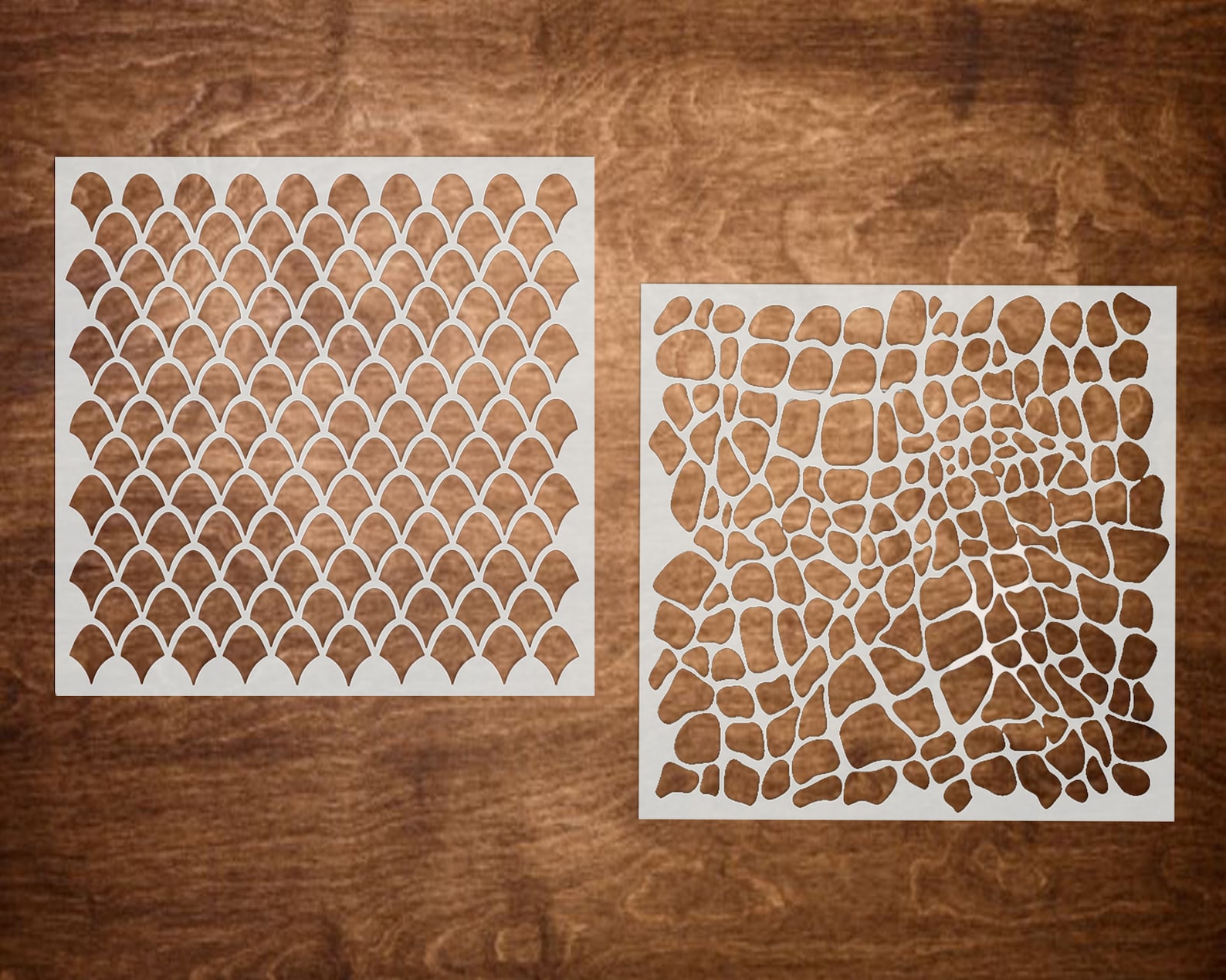 REPTILE & FISH SCALE Pattern Stencil 7x7 Animal | Etsy