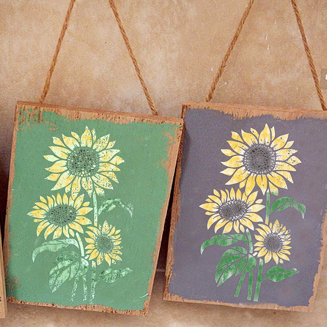 LARGE SUNFLOWERS Stencil Flower Stencil Farmhouse Stencil - Etsy Canada