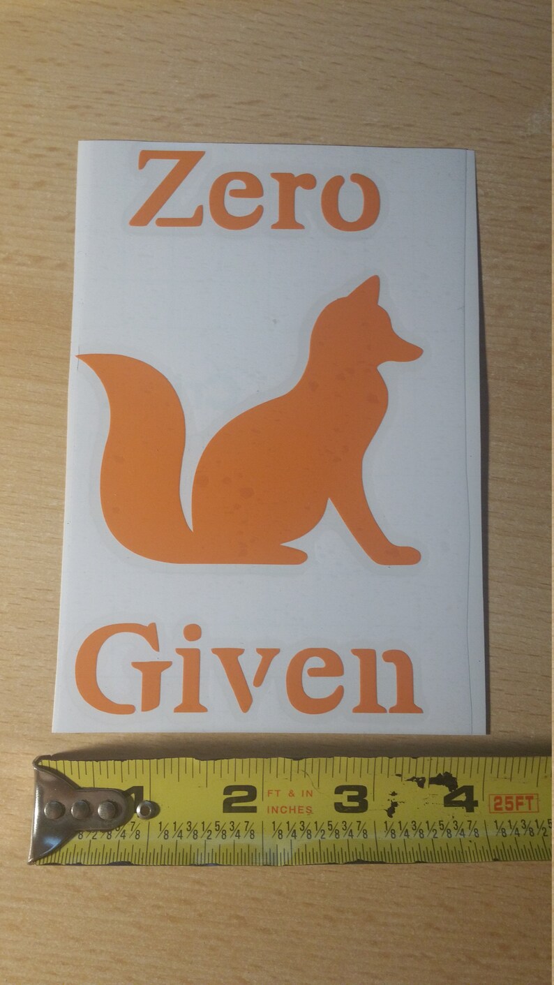 Zero FOX Given vinyl Decal Sticker - Etsy