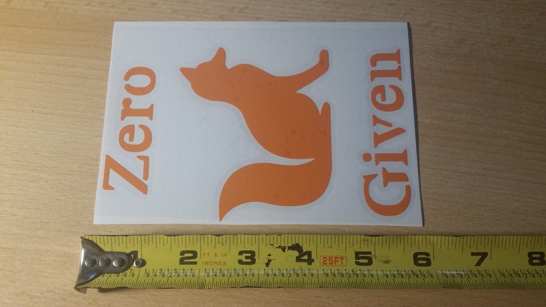 Zero FOX Given vinyl Decal Sticker | Etsy
