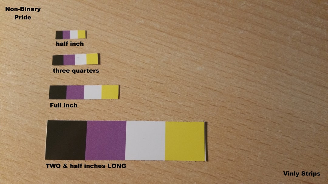 Pride Non-binary Vinyl Strip Stickers, Decal for (window, Bumper ...