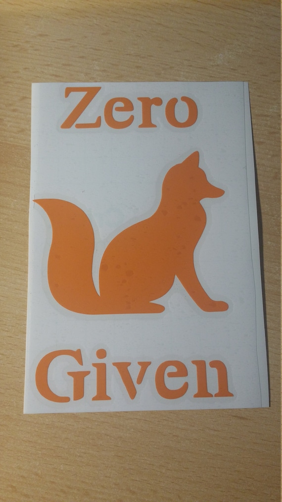 Zero FOX Given vinyl Decal Sticker | Etsy