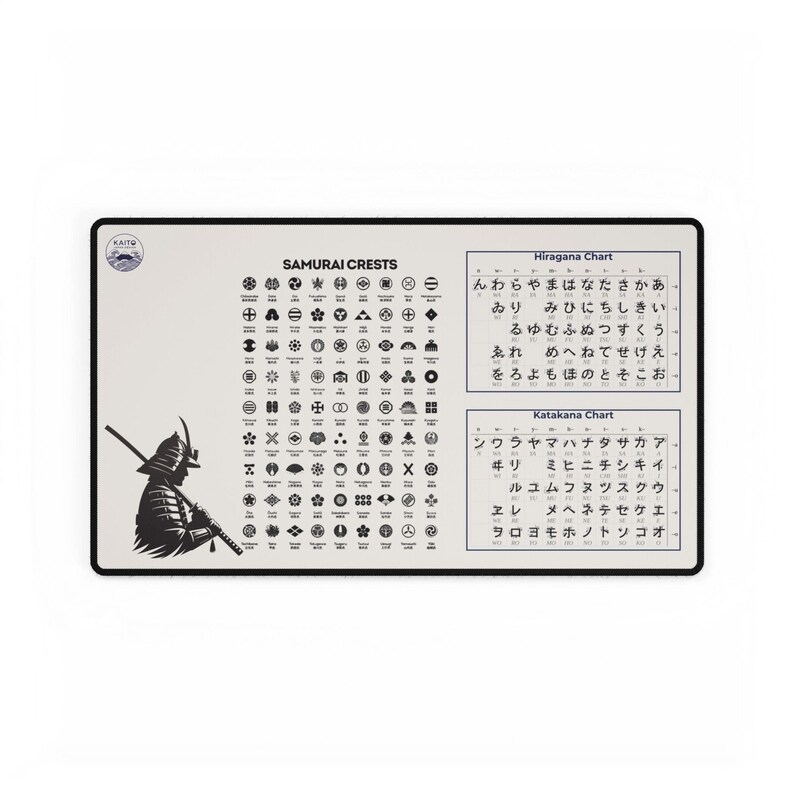 Samurai Crests Desk Mat | Learn Japanese & Clan Mon Desk Pad - Etsy