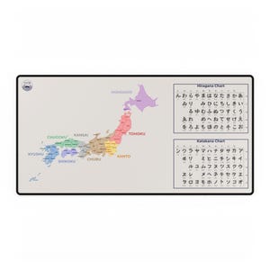 Japan Map Desk Mat | Colorful & Educational Desk Pad - Etsy