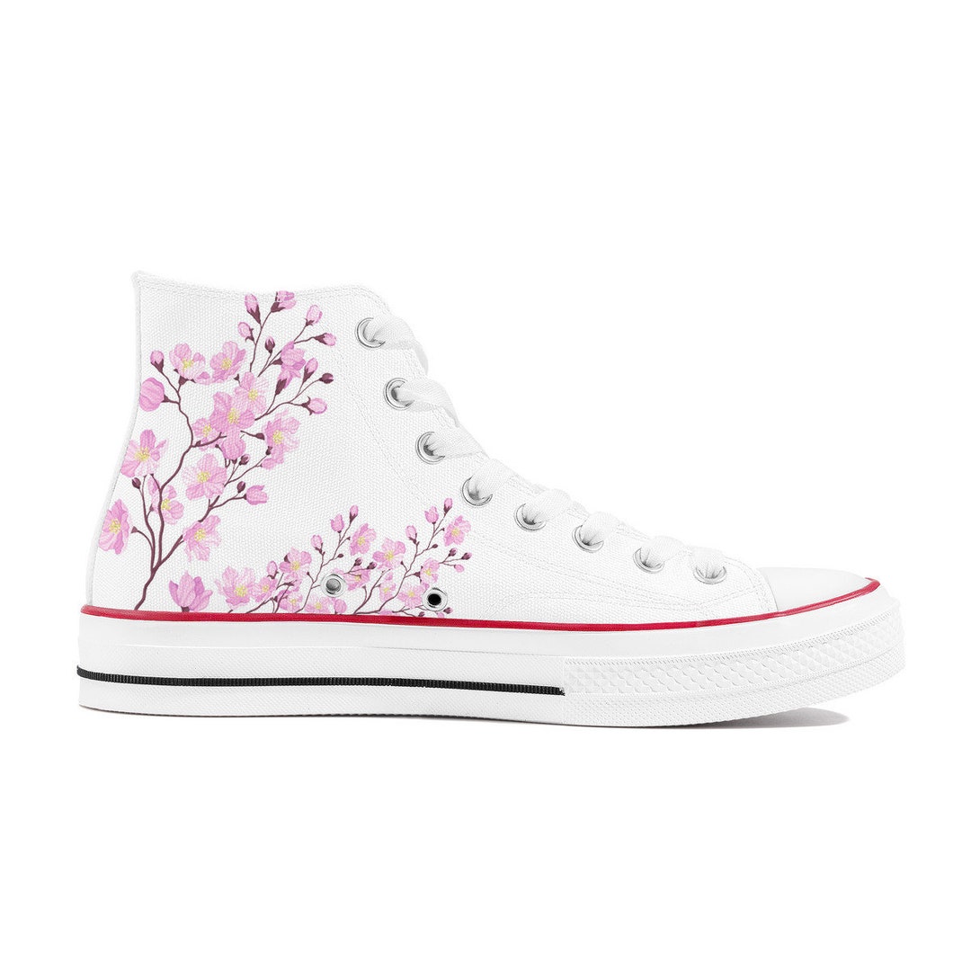 Wedding Converse Style High Tops, Cherry Blossom, Original Sakura Shoes ...