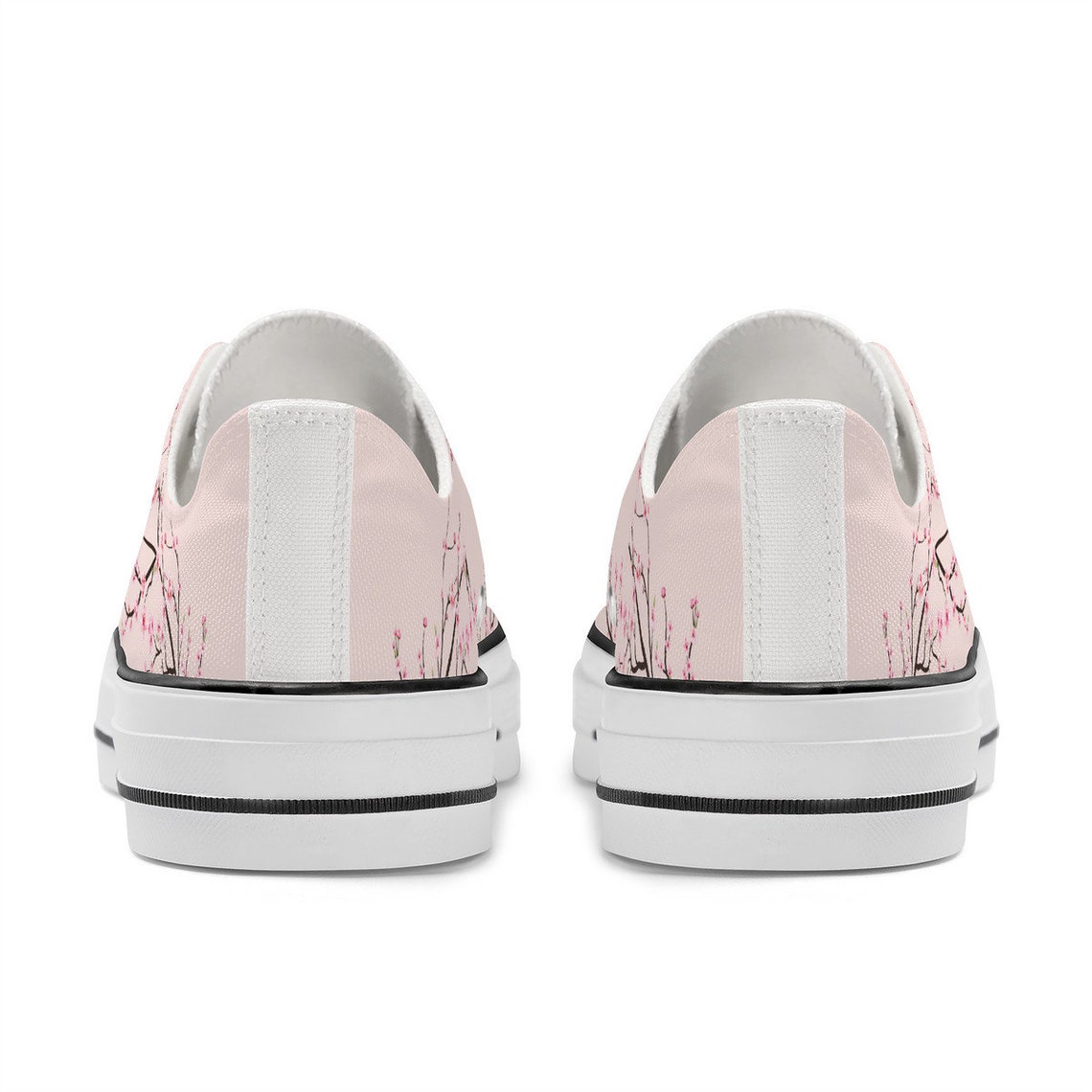 Rose Converse Style Cherry Blossom Low Tops, Original Sakura Shoes for ...