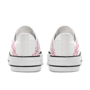 White Unisex Cherry Blossom Converse Style Low Tops, Original Sakura ...
