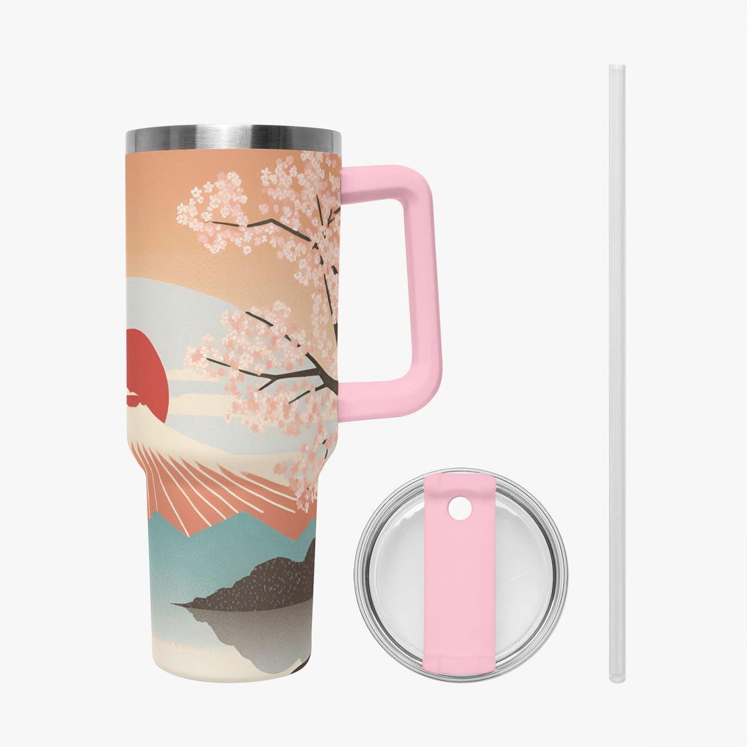 Sunrise Temple Tumbler Cup | Mount Fuji Tumbler | Japanese Aesthetic ...