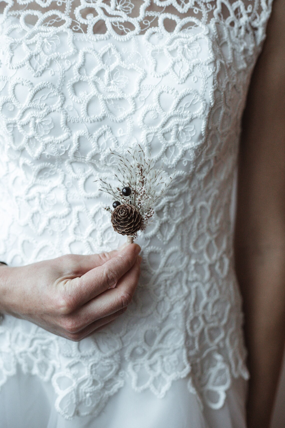 Winter Wedding Boutonnieres Rustic Dried Flower Boutonnieres - Etsy