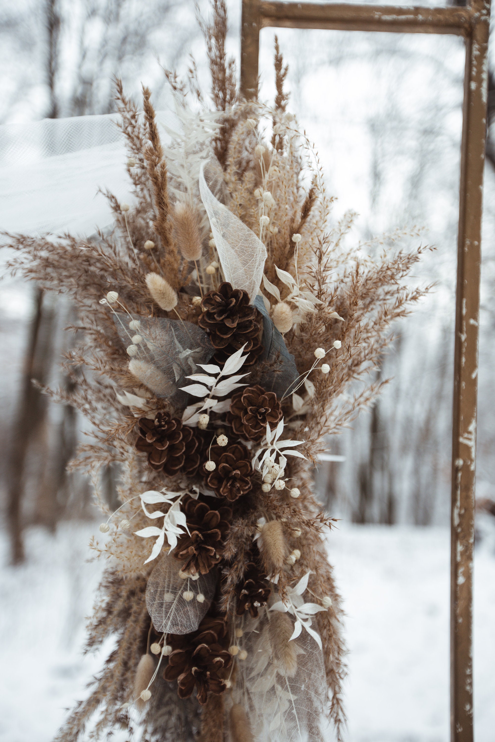 Winter Wedding Arch Arrangement Preorder Dried Flowers Arch Arrangement ...