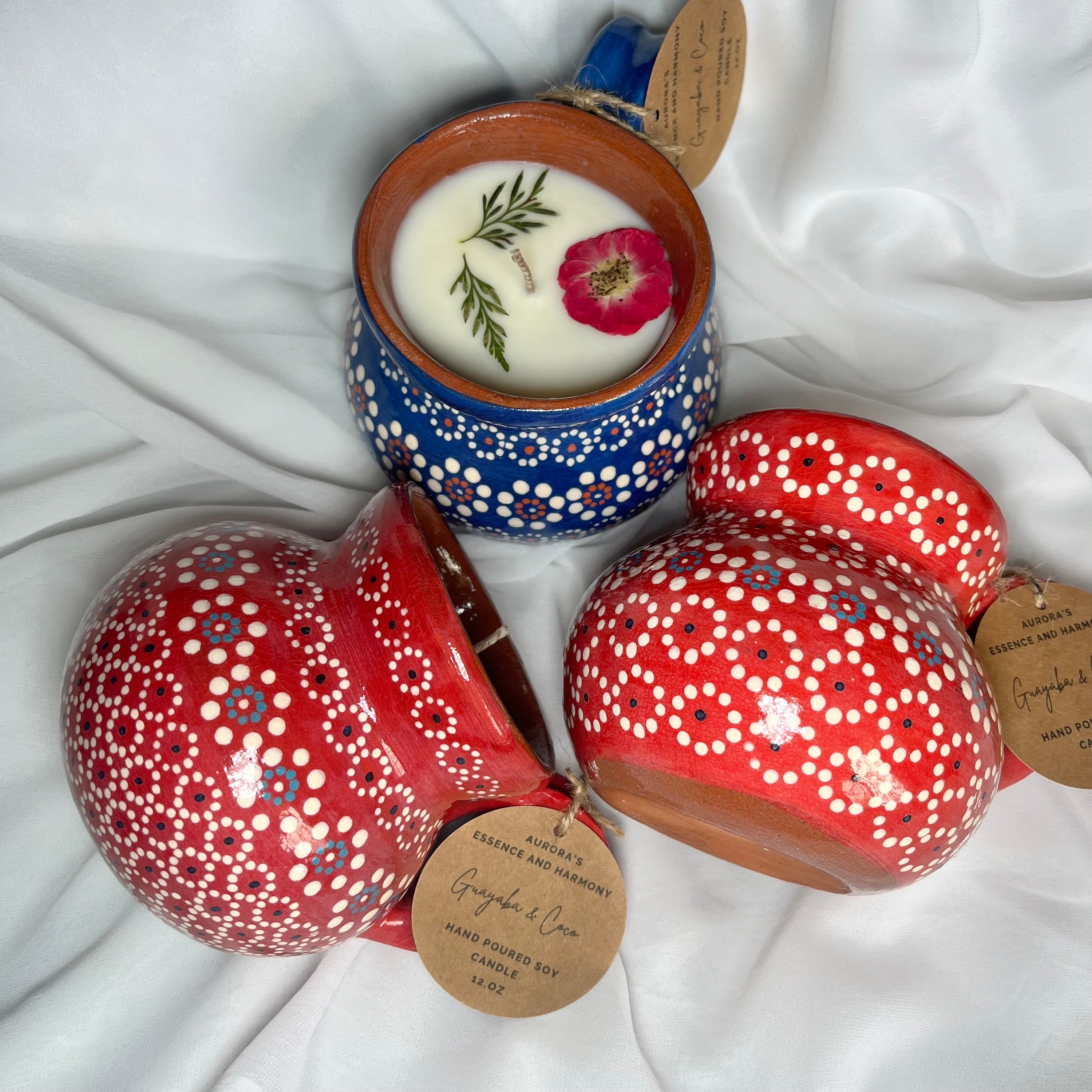 Guayaba Rosa Y Coco : Jarrito De Barro Pintado a Mano Estilo ...