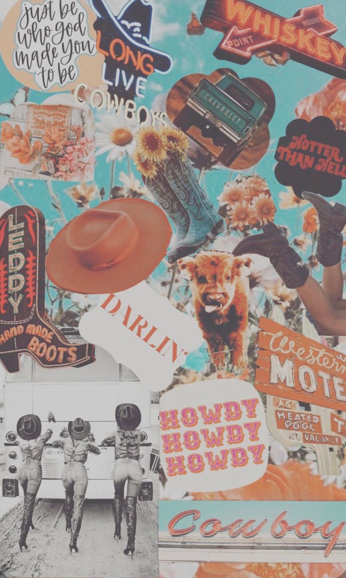 Pink western collage | Etsy