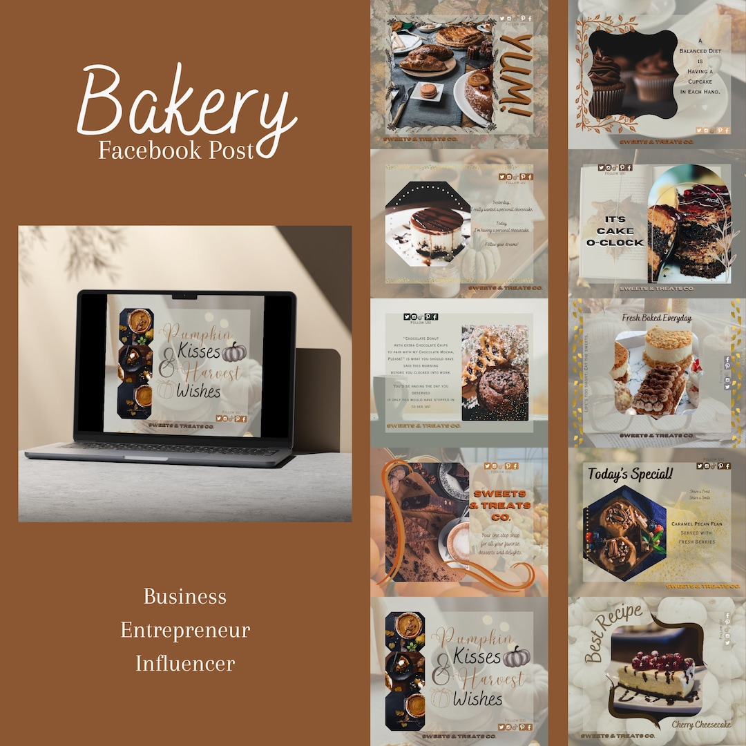 Bakery Facebook Post Templates Café Facebook Template Cake Business ...