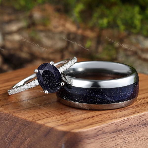 Galaxy Sandstone Couples Ring - Etsy