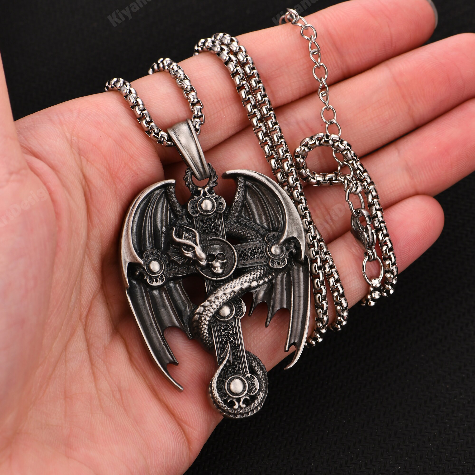 Father's Day Gift/ Christian Serpentine Necklace/ Skeleton - Etsy