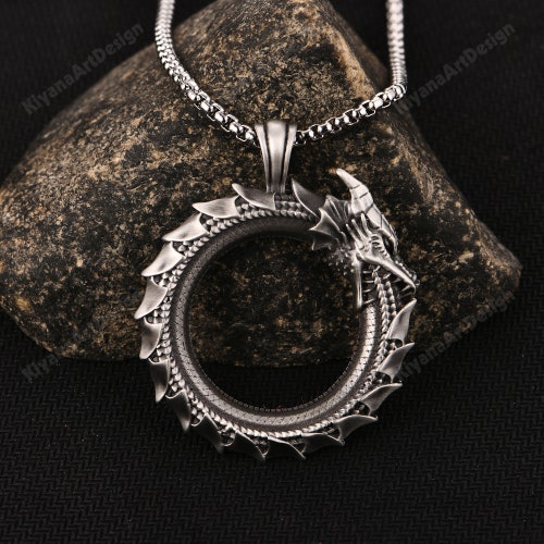 Handmade Silver Dragon Pendant/ Personalized Men's - Etsy