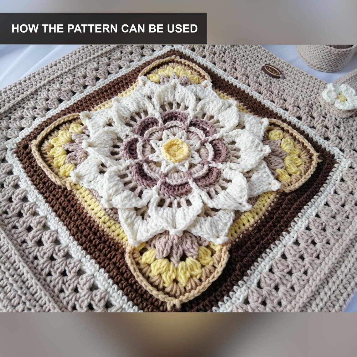PDF Tutorial Blue Crochet Pattern, Flower Crochet Pattern, PDF Lesson ...