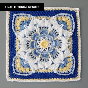PDF Tutorial Blue Crochet Pattern, Flower Crochet Pattern, PDF Lesson ...
