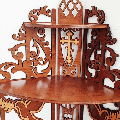 Wooden Corner Shelf for Icons Catholic Home Altar Christian - Etsy