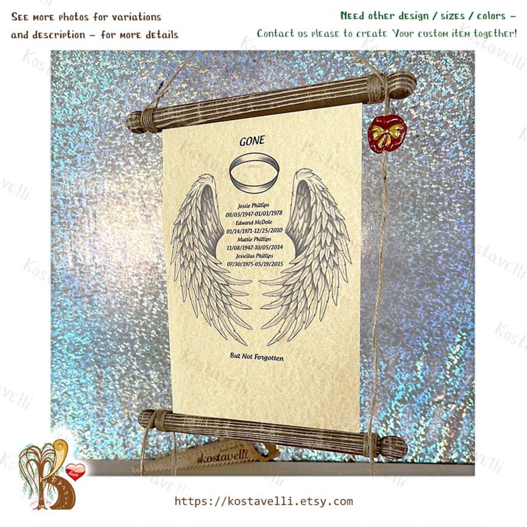Paper Scroll Memory Anniversary Greeting Gift Paper Scroll Custom ...
