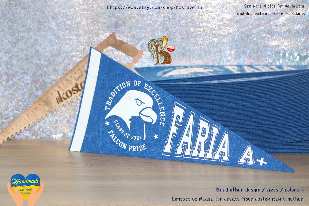 Custom pennant flag Personalized pennant Elementary school Student High ...