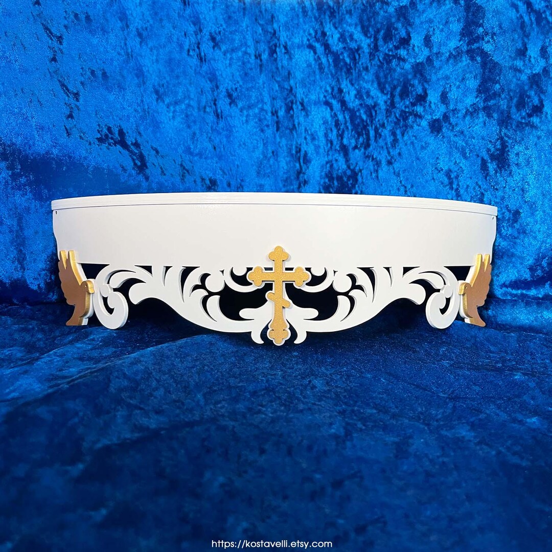 White Wooden Corner Altar Shelf: Catholic, Orthodox Icon Display - Etsy