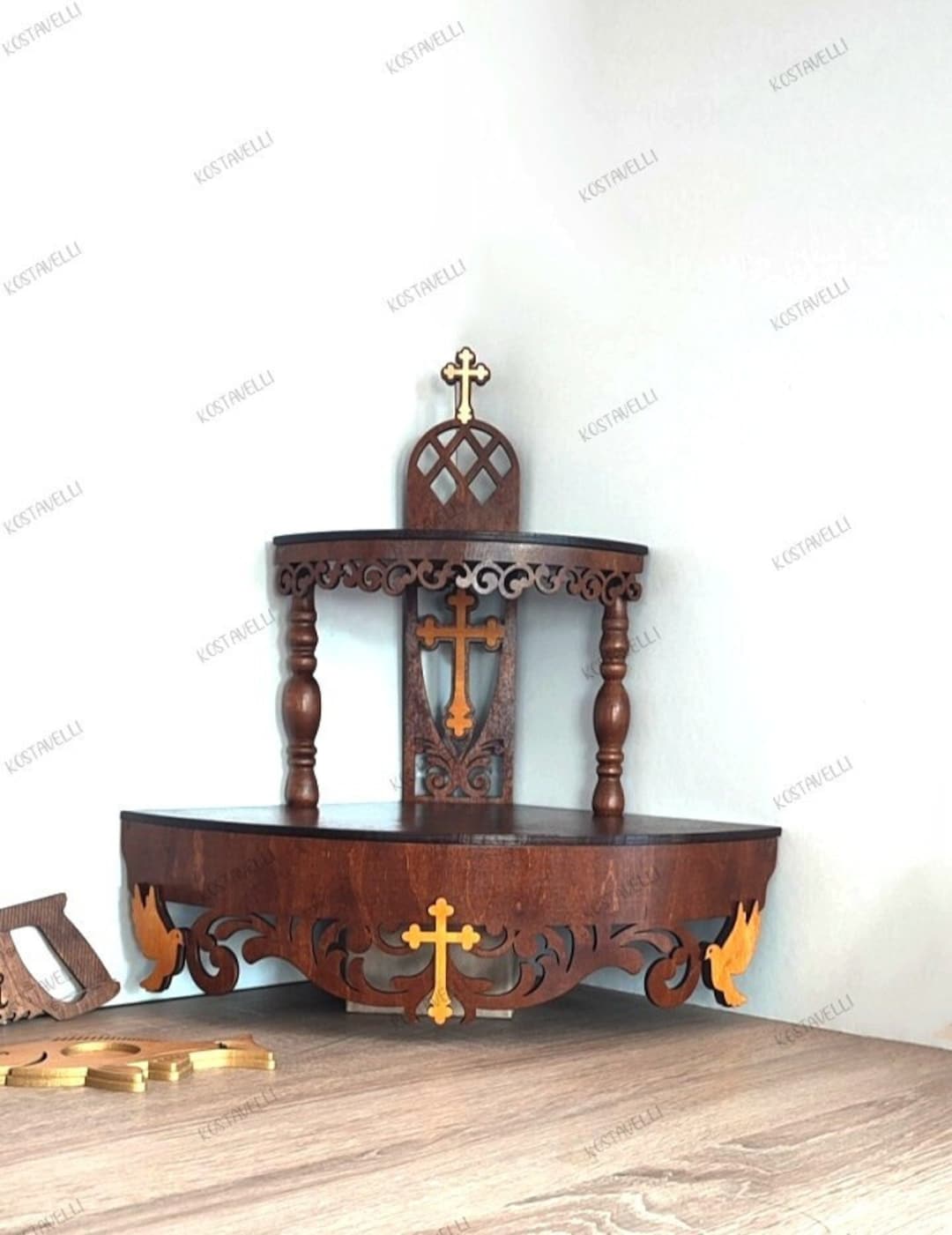 Wooden Altar Corner Shelf Display Christian Catholic Orthodox - Etsy