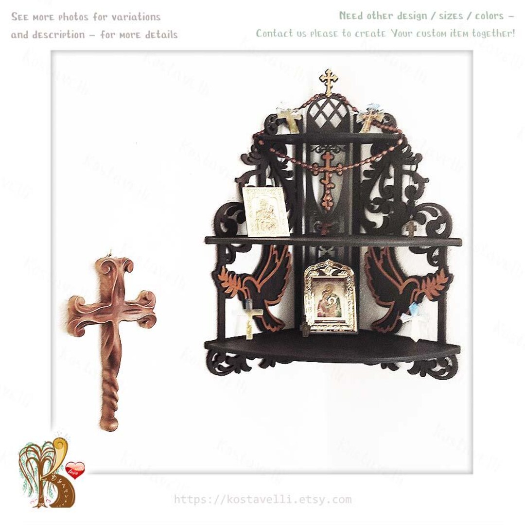 Corner Shelf Prayer Altar Home Area Office Wall Decor Christian ...