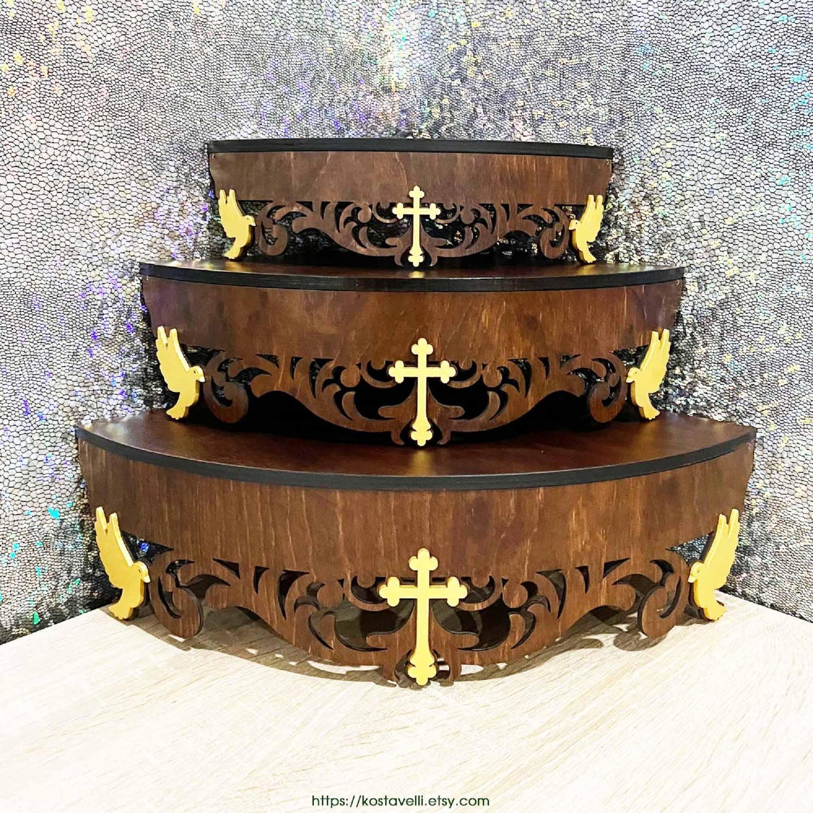 Wooden Corner Display Float Shelf Catholic Christian Orthodox Prayer ...