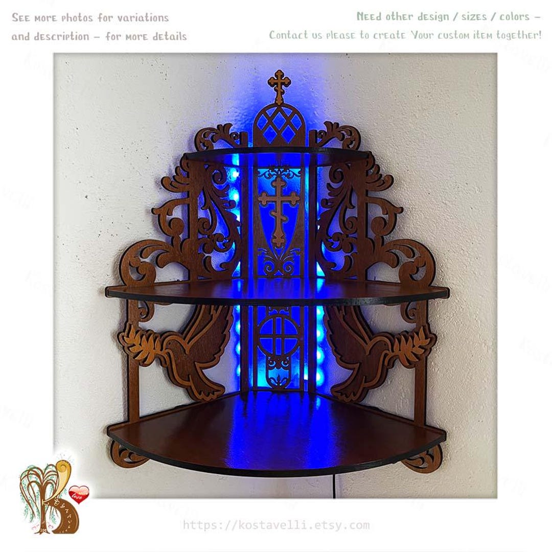 Prayer Altar Wooden Shelf Display Christian Catholic Orthodox Home ...