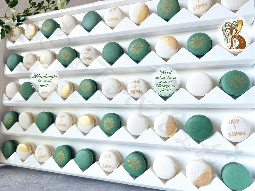 Macaron Display Wall Wooden Stand Dessert Macaroons Holder Treats Bar ...