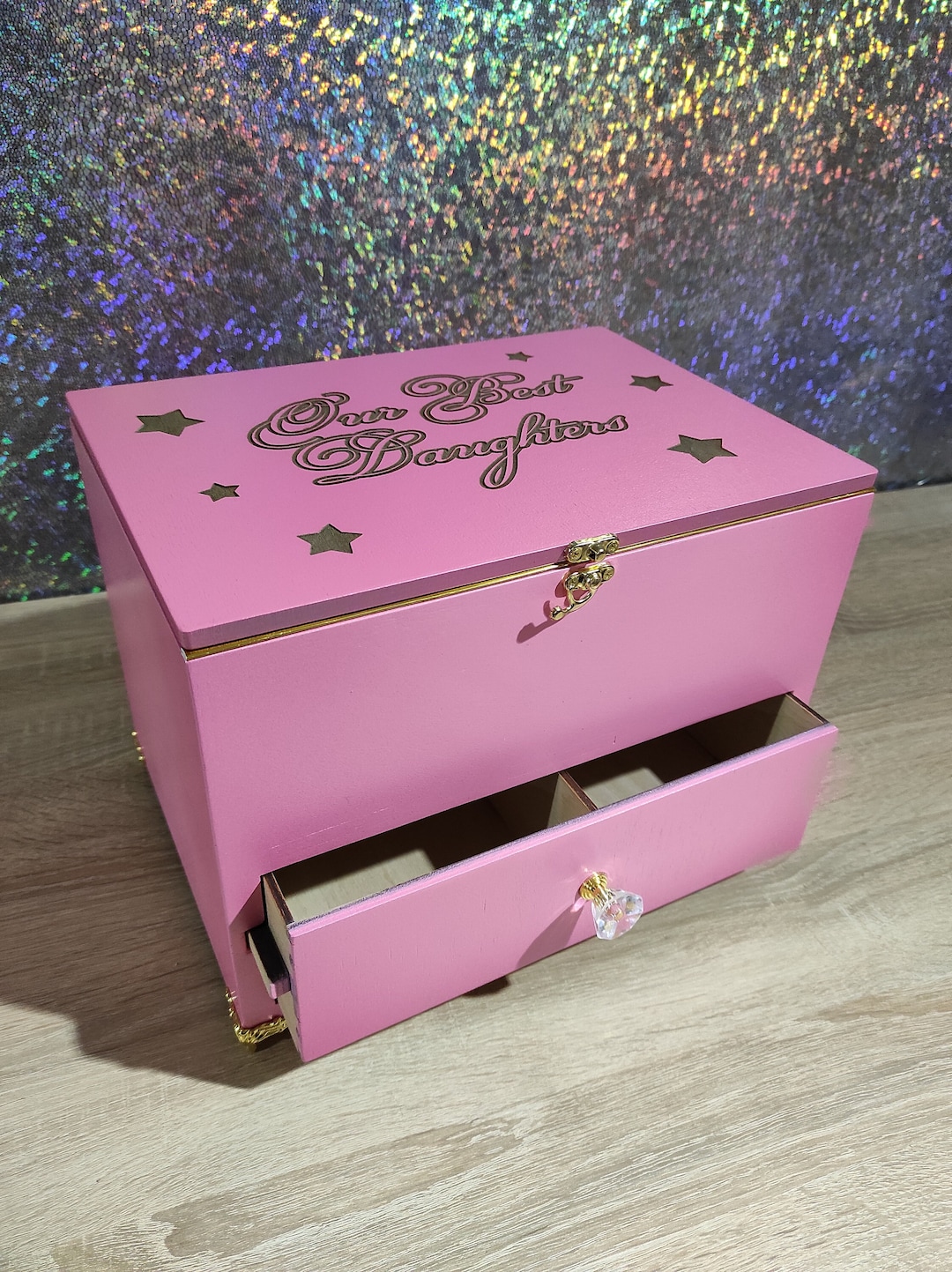 Jewelry Box Hair Accessories Box Storage Hairpin Wooden Box ...