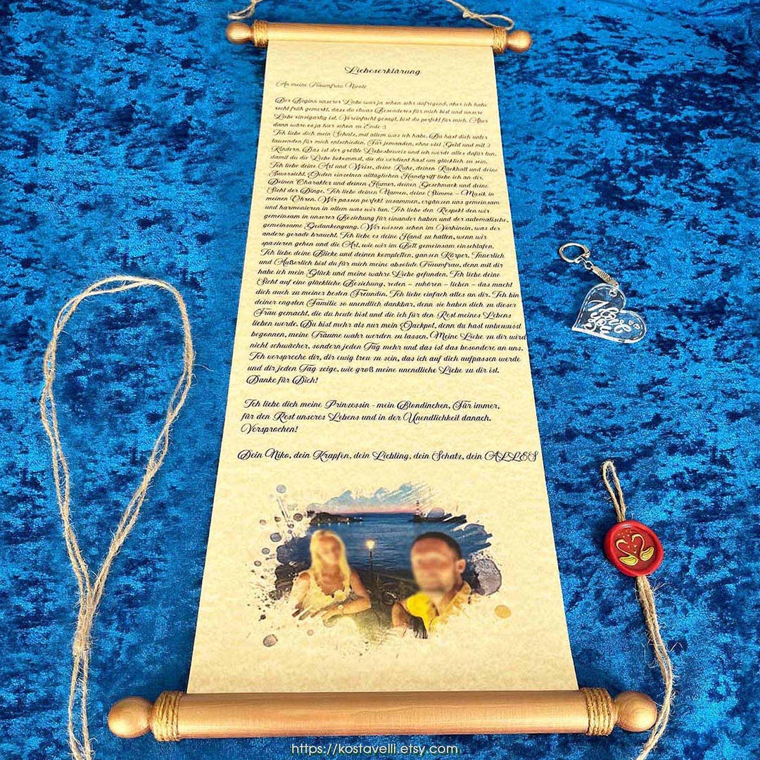 Custom Paper Scroll - Handwritten Love Letter, Wedding Vows Scroll ...