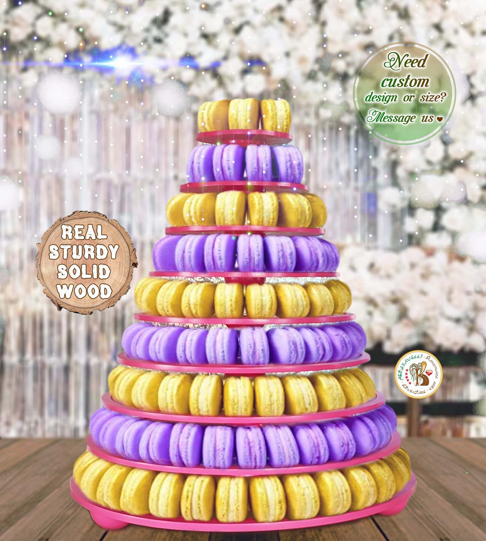 10 Tiers Macaron Tower Wood Cake Stand Dessert Display Treat - Etsy