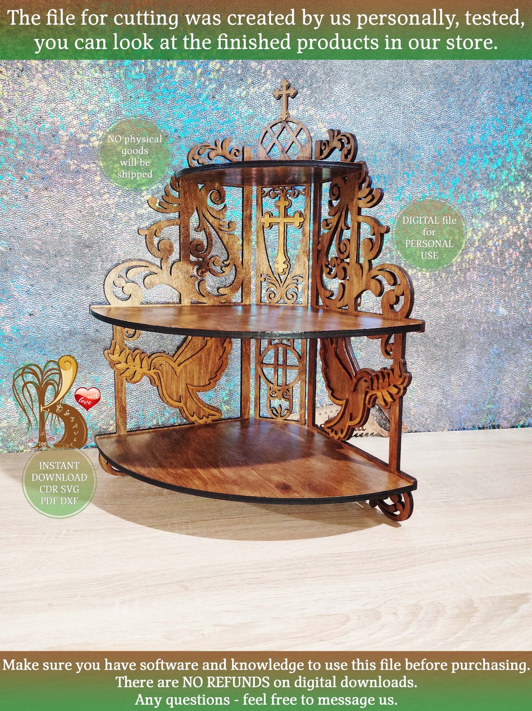 Wooden Corner Altar Shelf for Icon SVG File Cdr Pdf Dxf Laser - Etsy UK