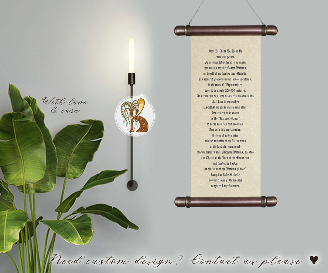 Custom Rolled Scroll Personalized Greeting Paper Scroll Wedding Vows ...
