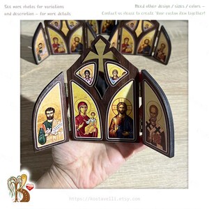 Triptych Icons Jesus Christ Virgin Mary Archangels St.nicholas Religious Gift Prayer Christian ...