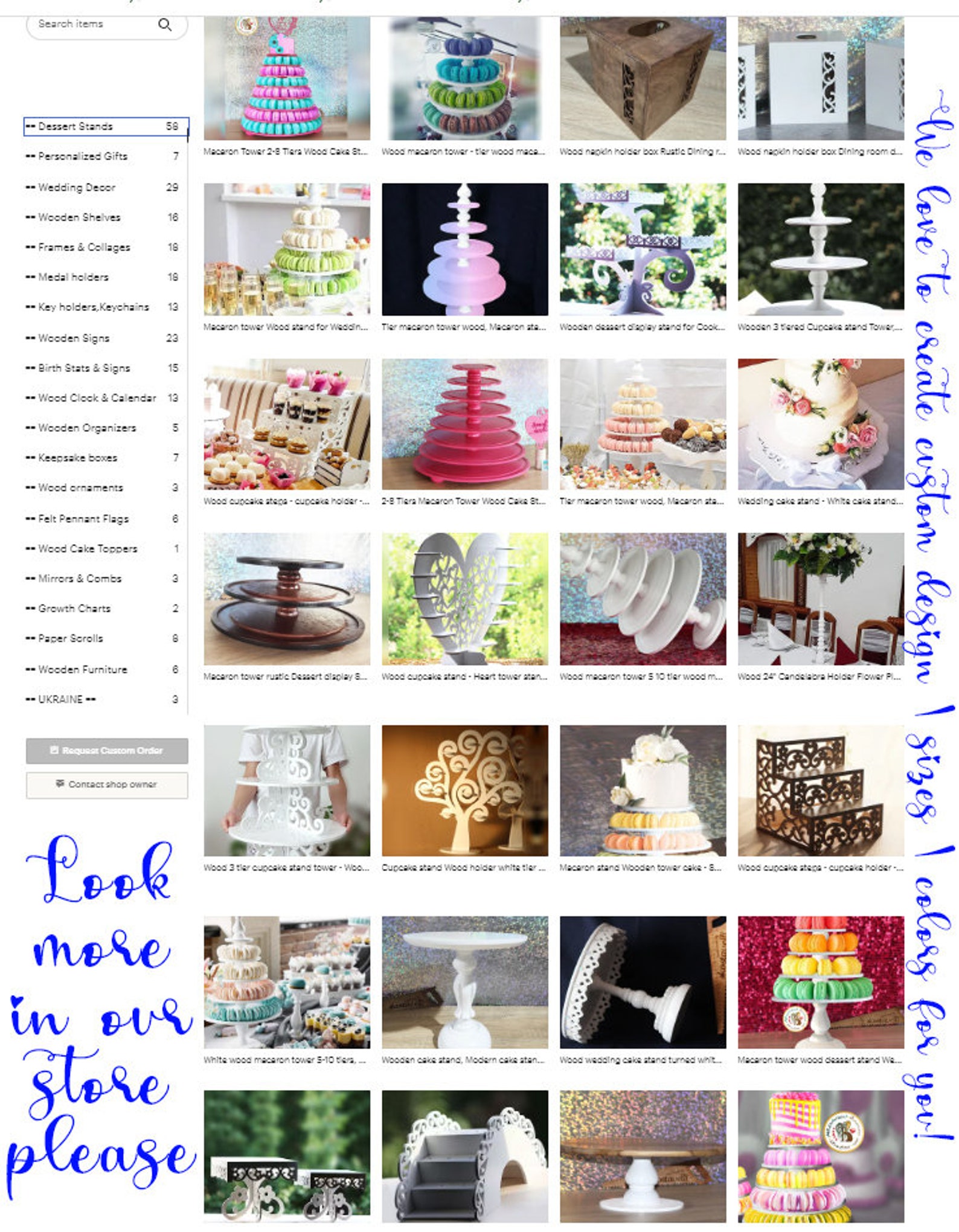 10 Tiers Macaron Tower Wood Cake Stand Dessert Display Treat - Etsy