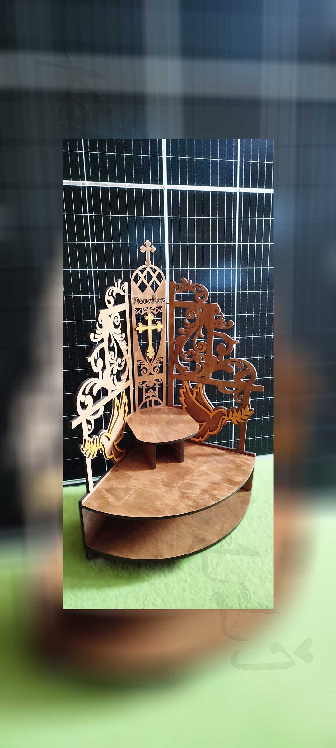 Wooden Corner Shelf Altar Display Wood Shelf for Statues Jesus Virgin ...